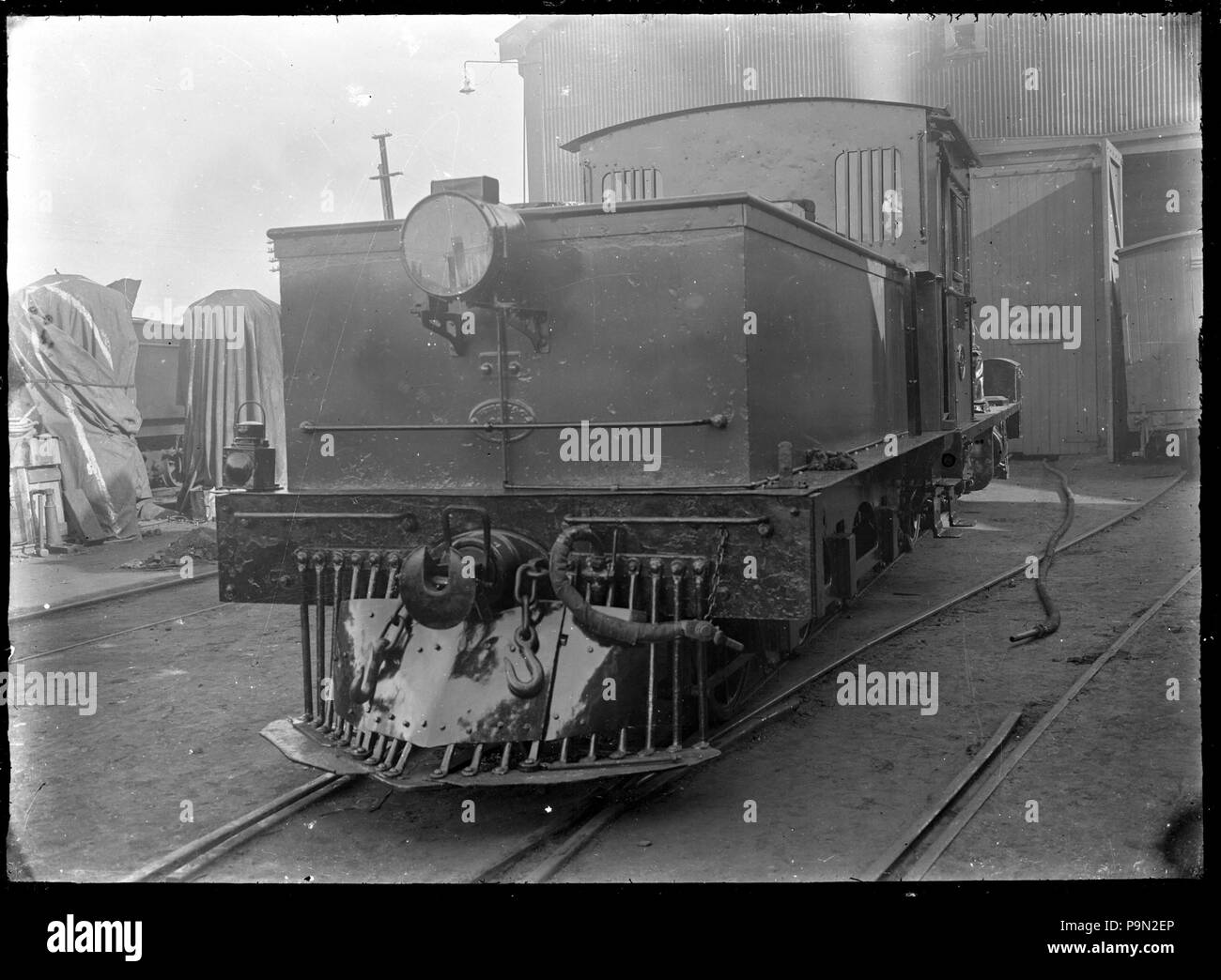 Steam locomotive rear view Black and White Stock Photos & Images - Alamy