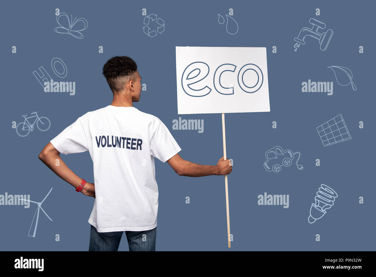 Young activist holding sign hi-res stock photography and images - Alamy