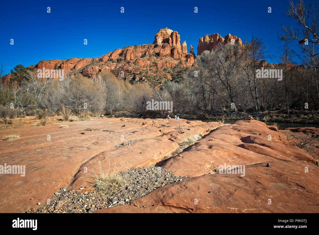 Oak Creek and Cathedral rock, red rock crossing, Sedona Arizona USA ...