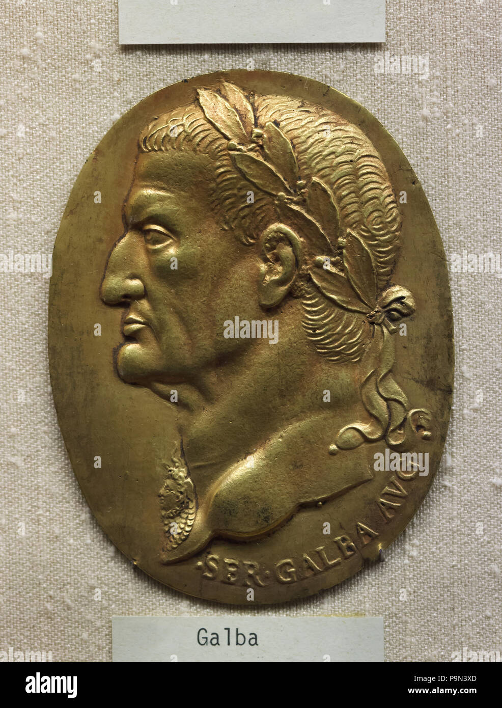 Roman Emperor Galba (reigned 68-69 AD) depicted in the Italian ...