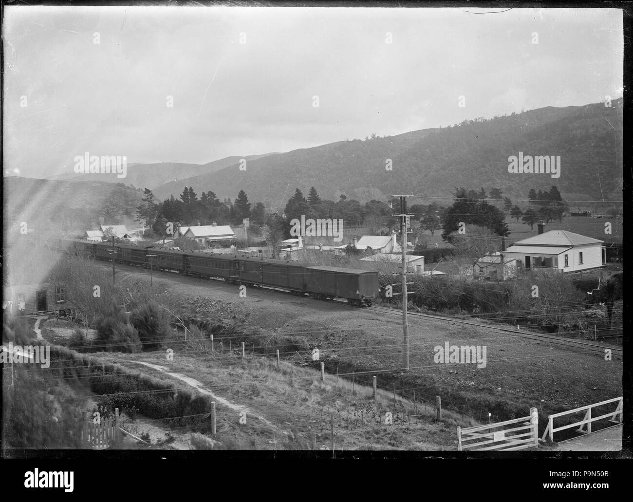324 View of Silverstream with houses along the railway line. ATLIB ...
