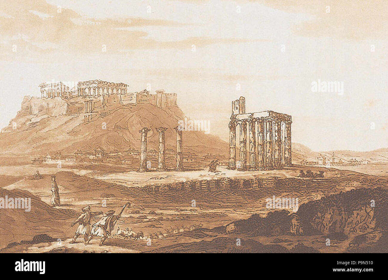 324 View of the Acropolis, Parthenon & Columns of Hadrian from the ...