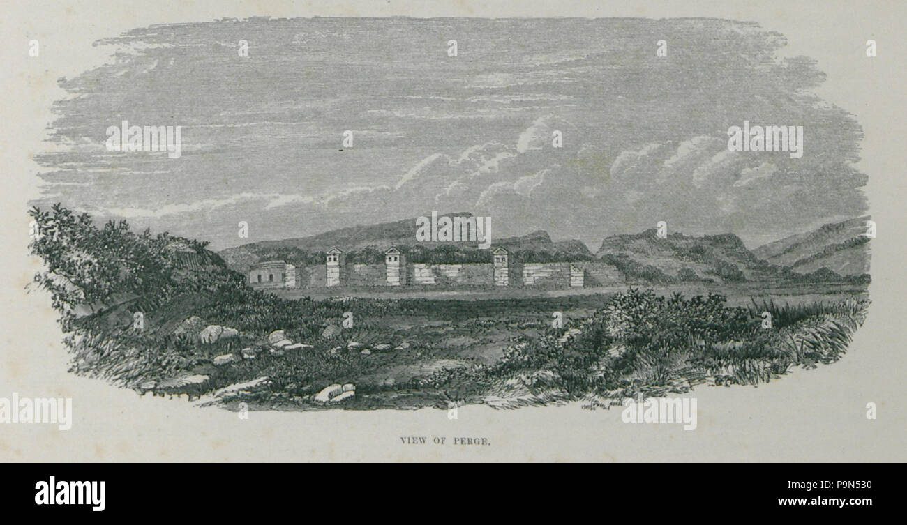 324 View of the city of Perga - Texier Charles - 1864 Stock Photo - Alamy