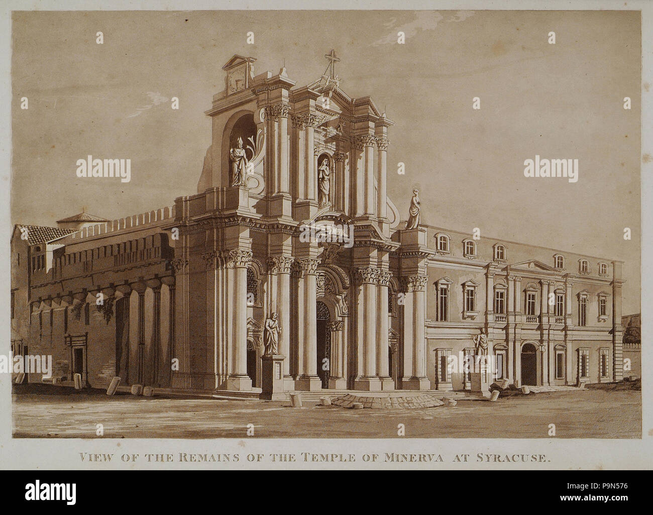 324 View of the remains of the Temple of Minerva at Syracuse - Wilkins ...