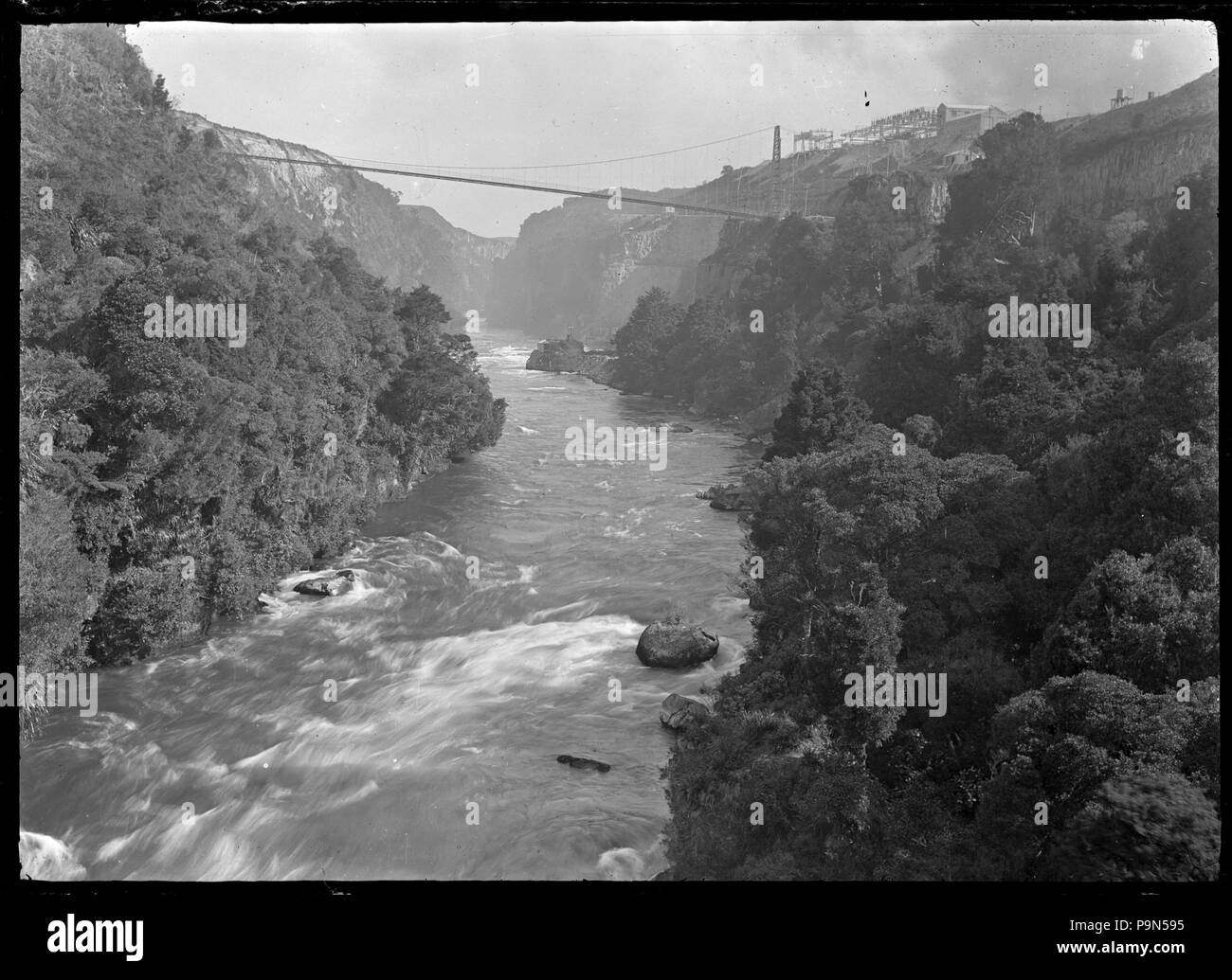 324 View of the Waikato River with the Arapuni Power Station in the ...