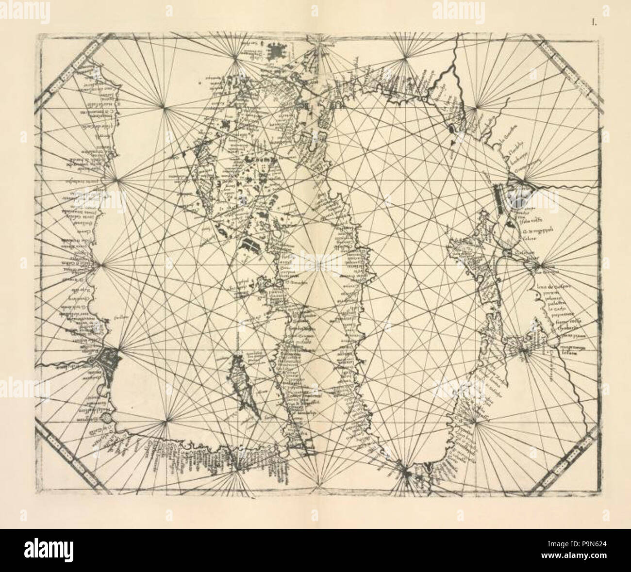 A map of the Black Sea by Gratioz Beninkazy, 1474 Stock Photo - Alamy
