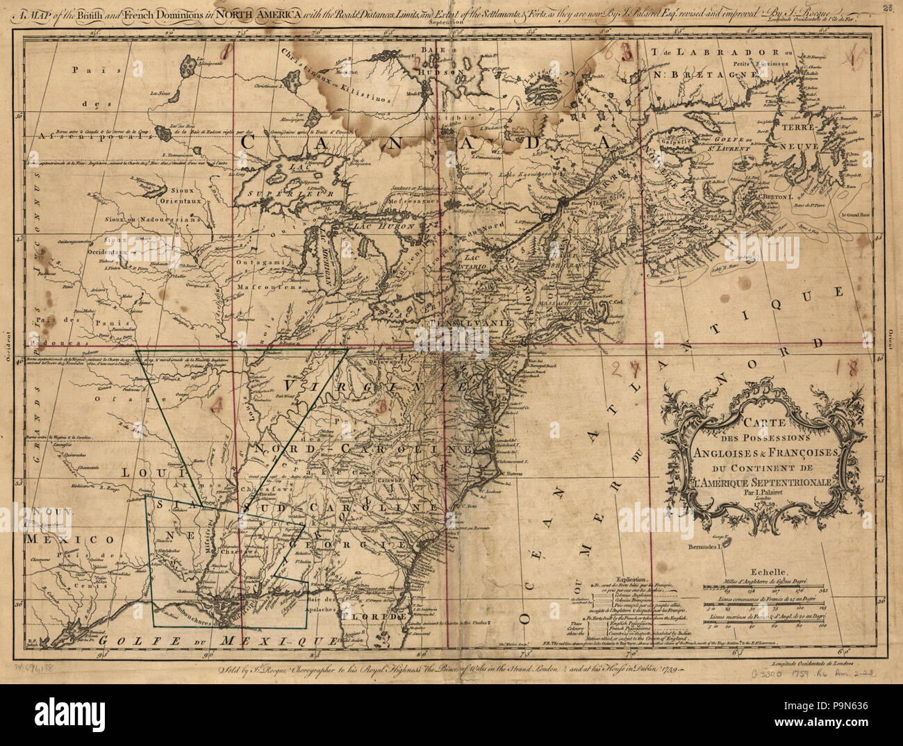 A map of the British and French dominions in North America with the ...