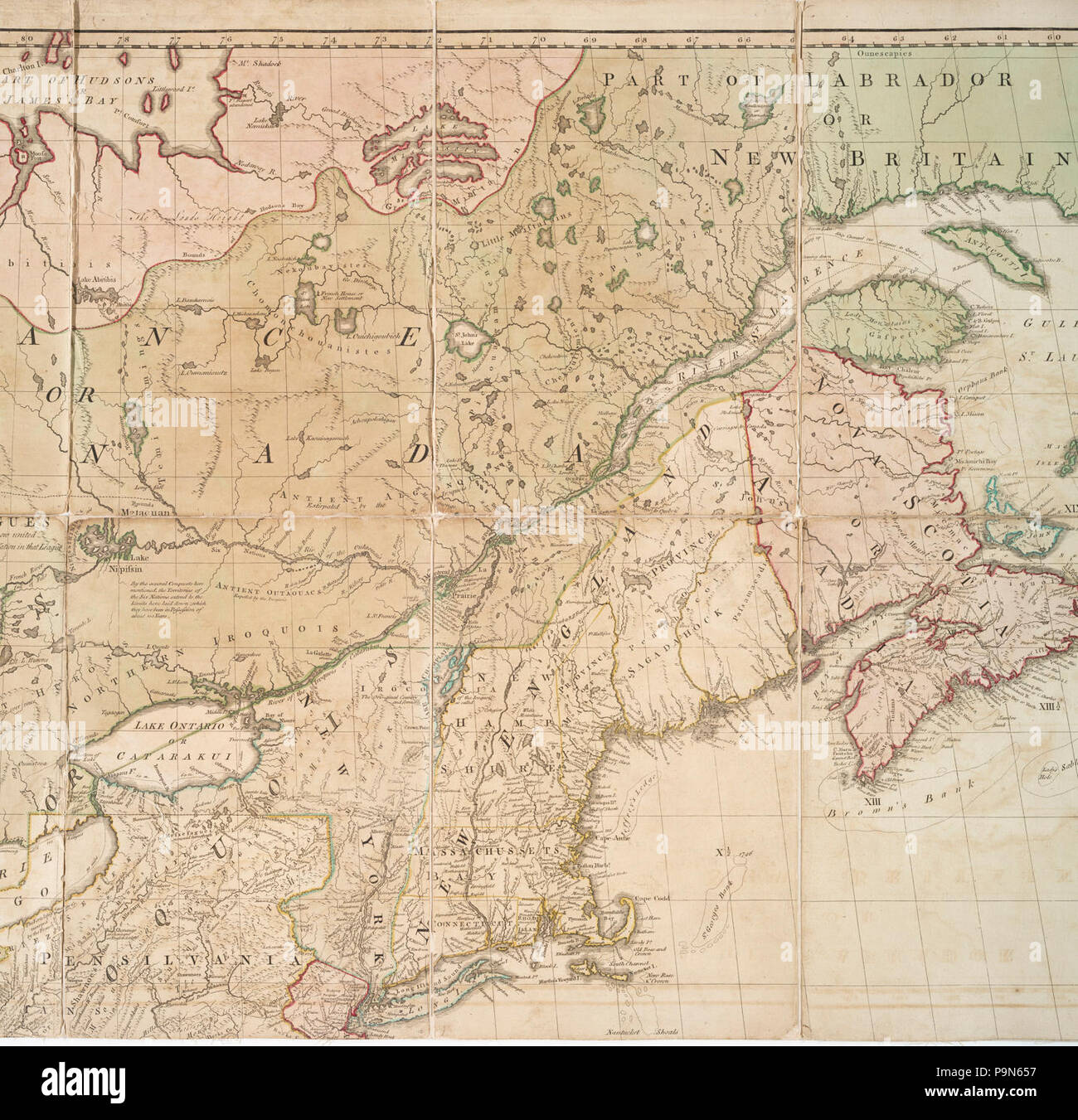 A map of the British and French dominions in North America, with the ...
