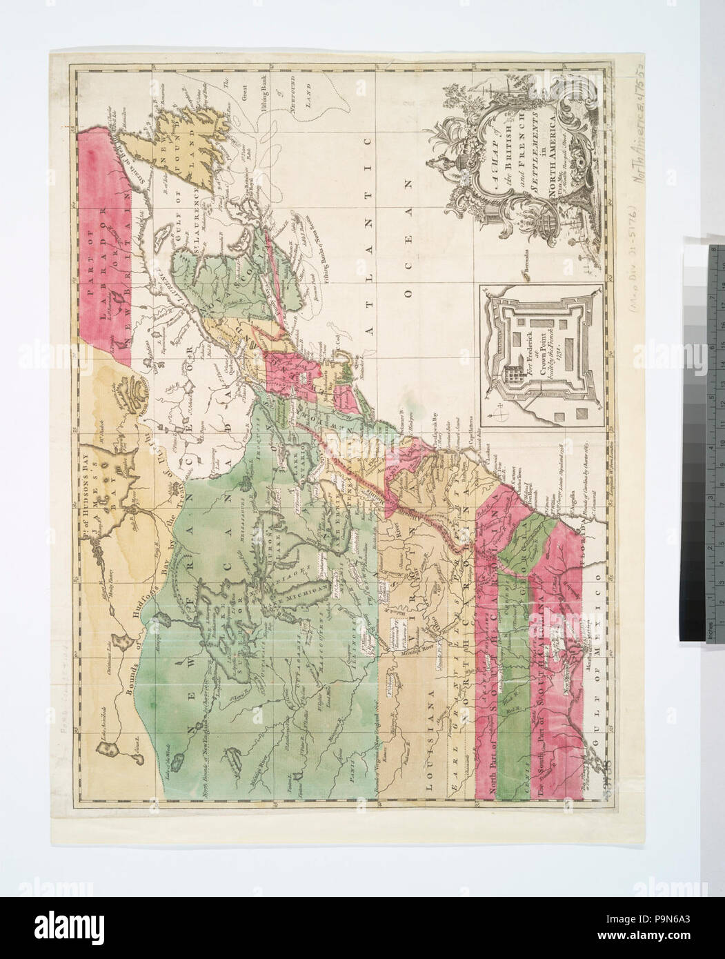 A Map of the British and French settlements in North America Stock ...