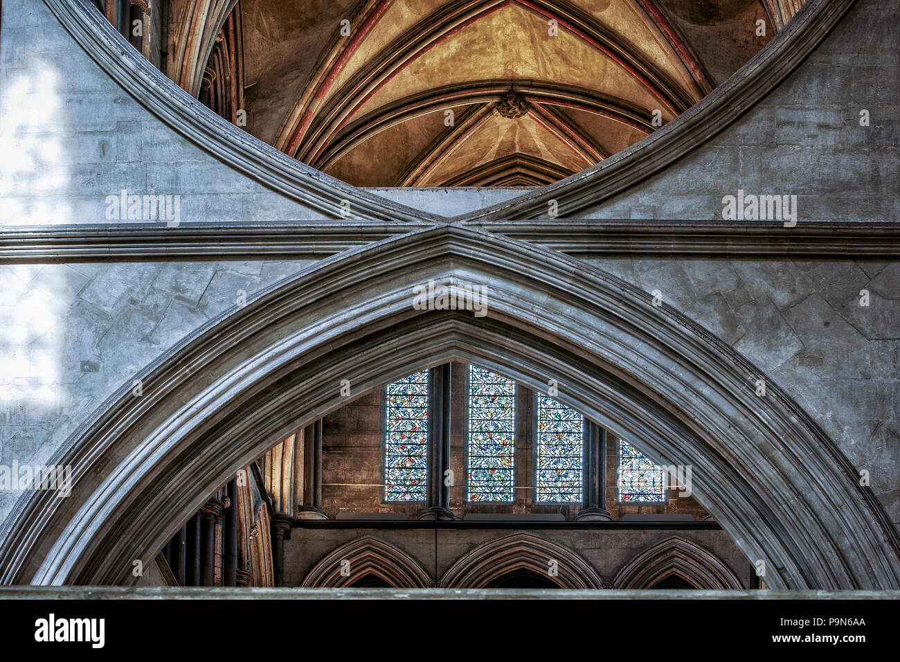 Salisbury Cathedral Arches Stock Photo - Alamy