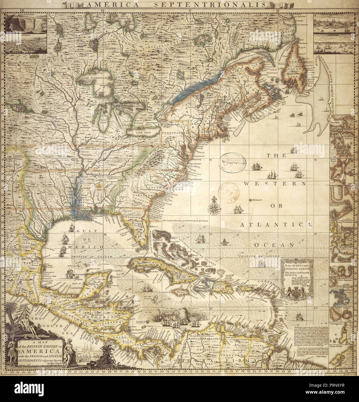 A map of the British Empire in America Stock Photo - Alamy