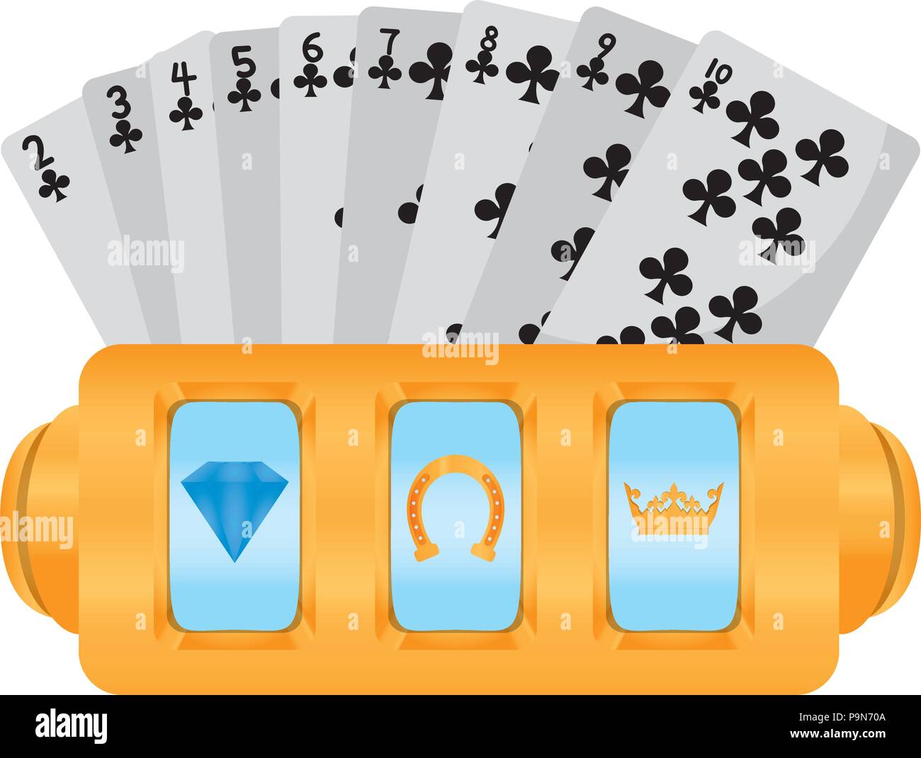 clubs cards and slot machine casino Stock Vector Image & Art - Alamy