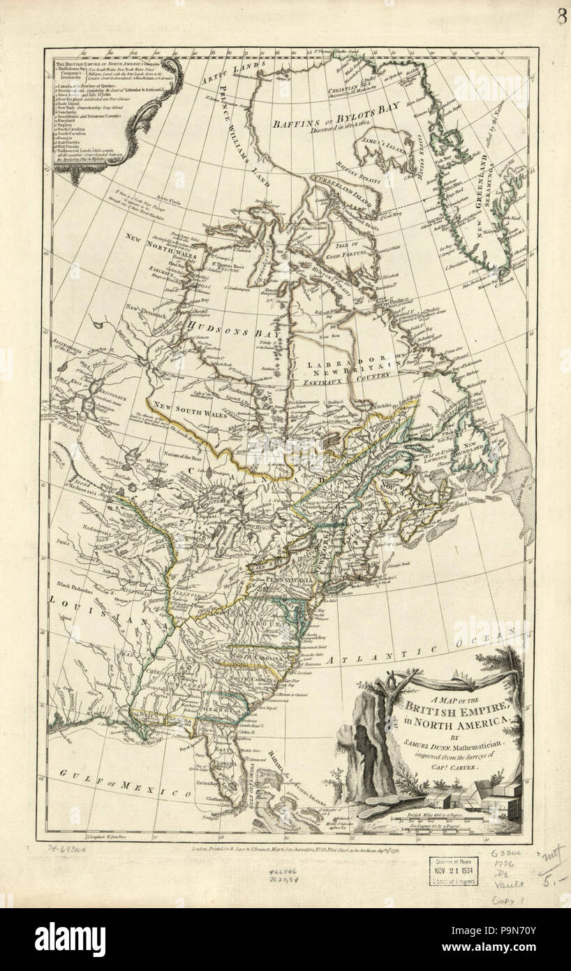 A map of the British Empire, in North America Stock Photo - Alamy