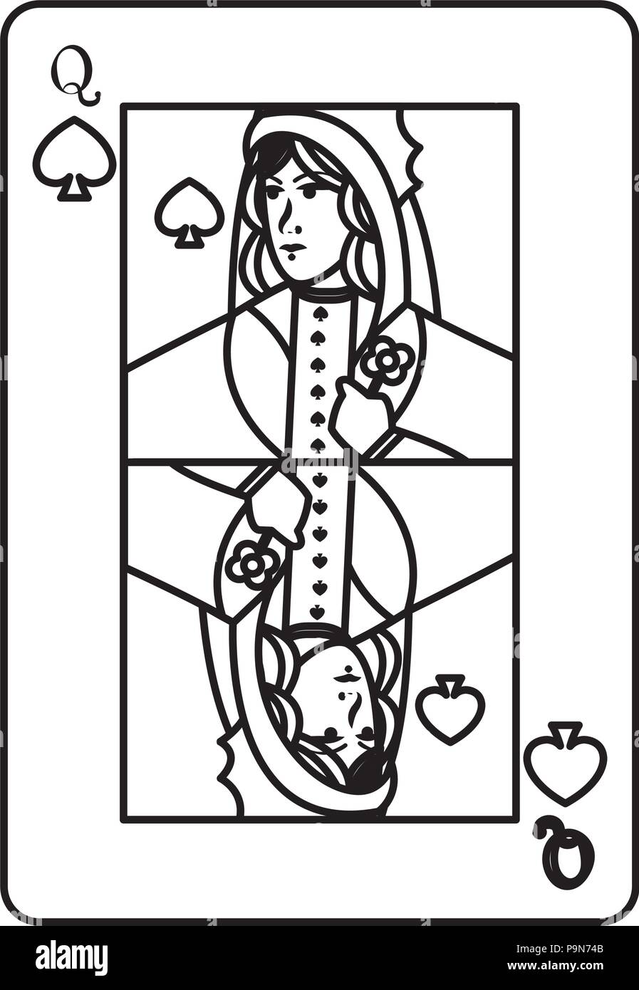 Queen spades card Stock Vector Images - Alamy