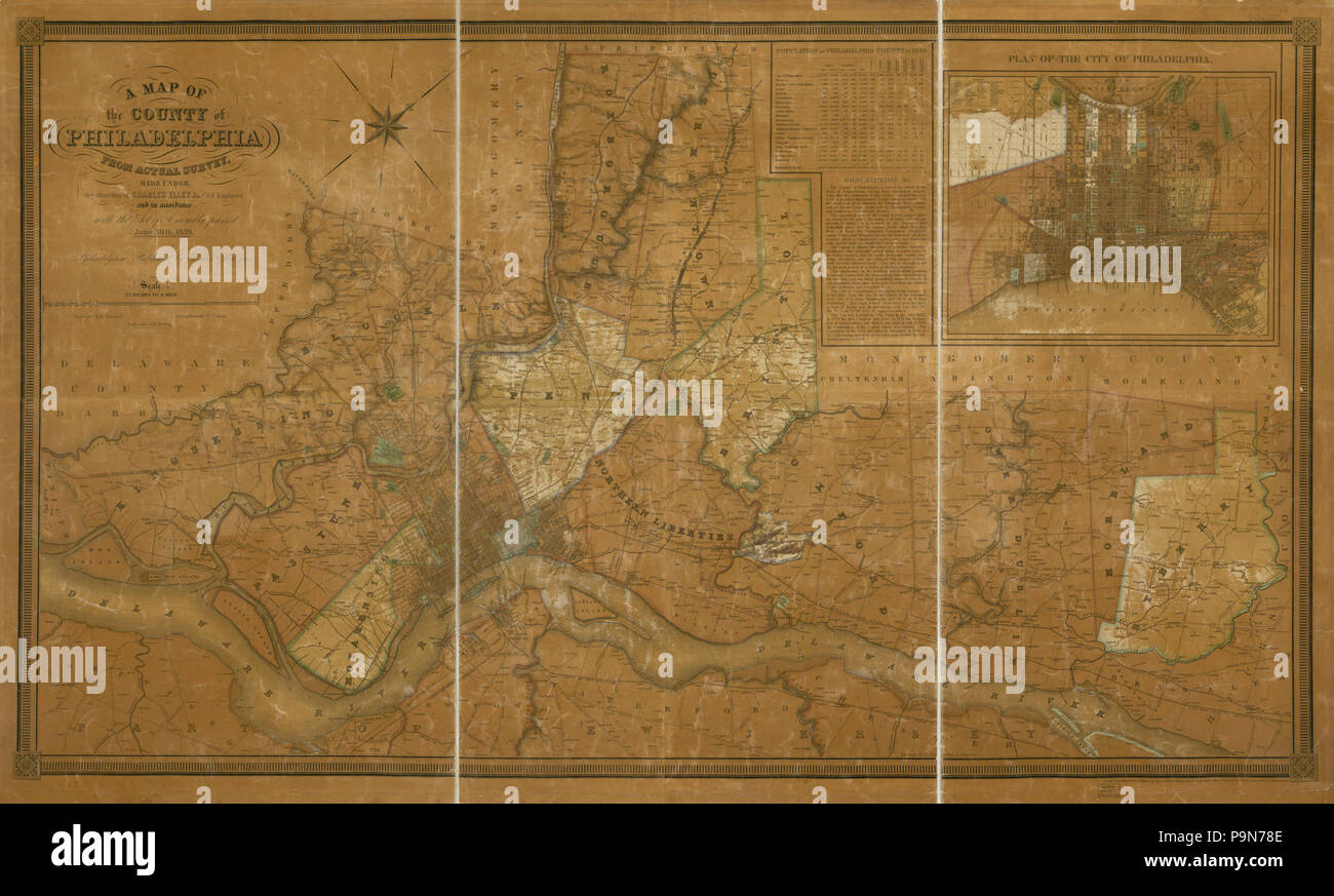 Philadelphia county map hi-res stock photography and images - Alamy