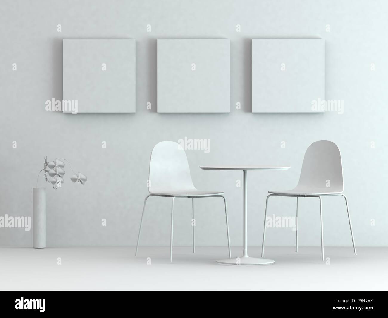 Interior design model room with chairs and table Stock Photo - Alamy