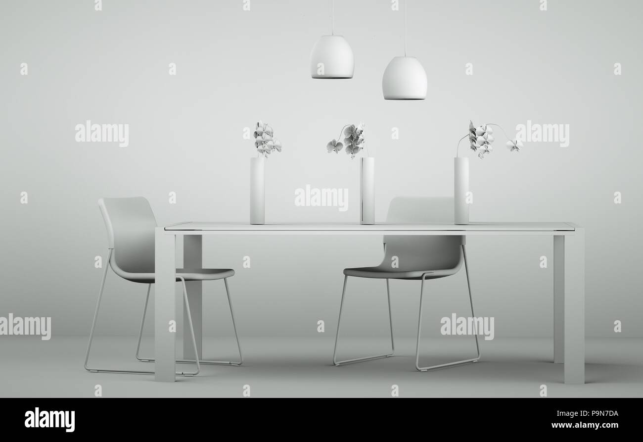 Interior design model room with chairs and table Stock Photo - Alamy