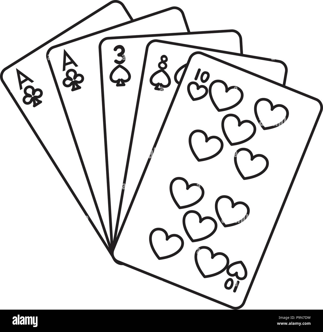 Line club poker cards Cut Out Stock Images & Pictures - Alamy