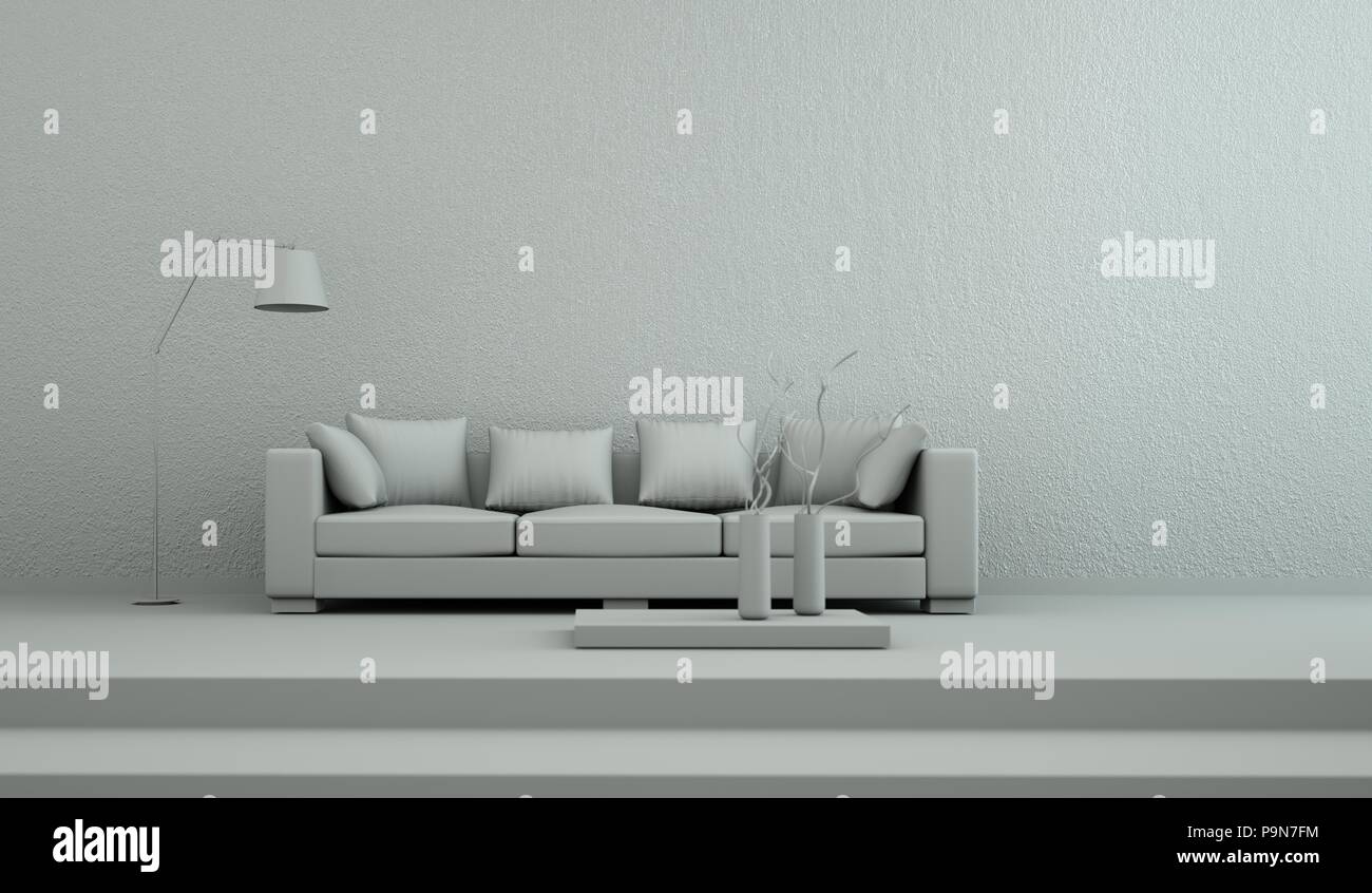 Interior design model room with sofa Stock Photo - Alamy