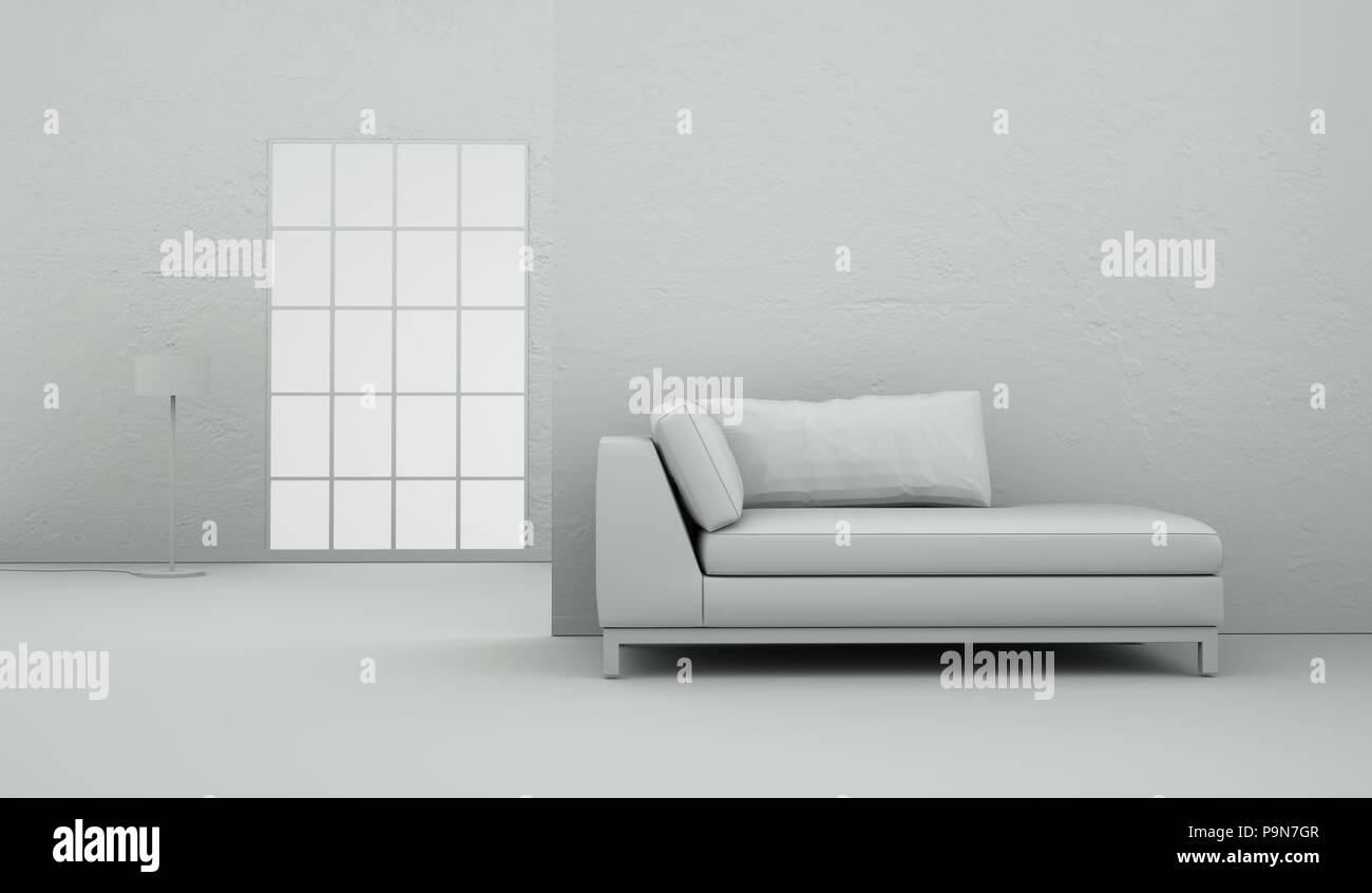 Interior design model room with sofa Stock Photo - Alamy