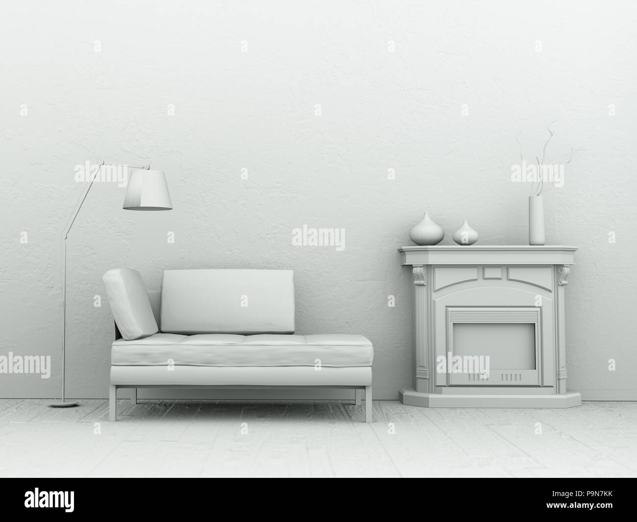 Interior design model room with sofa Stock Photo - Alamy
