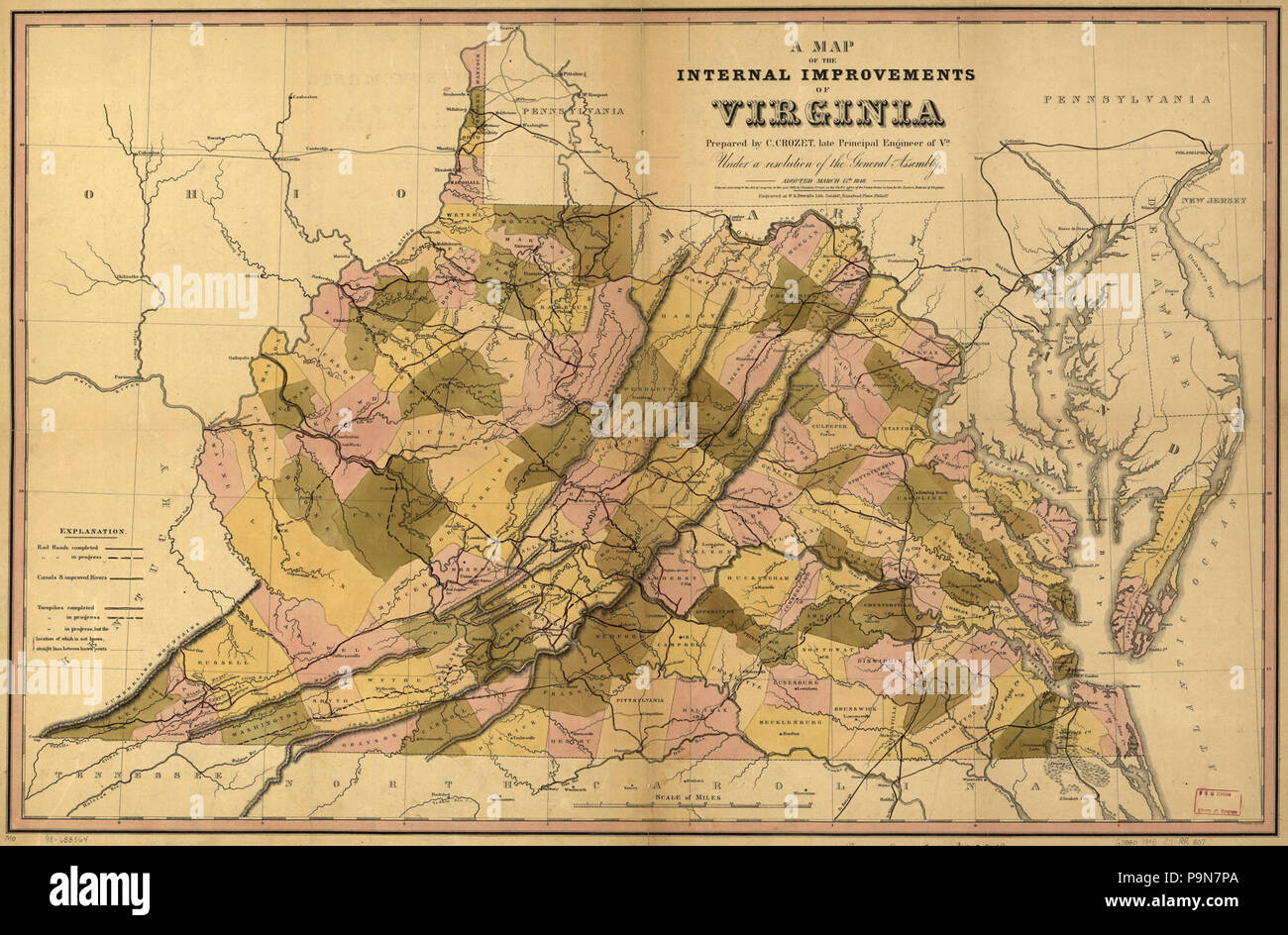 A map of the internal improvements of Virginia; prepared by C. Crozet ...