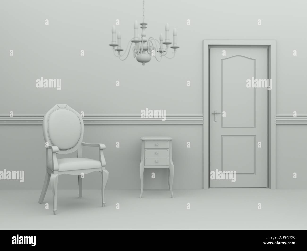 Interior design model room with chair Stock Photo - Alamy
