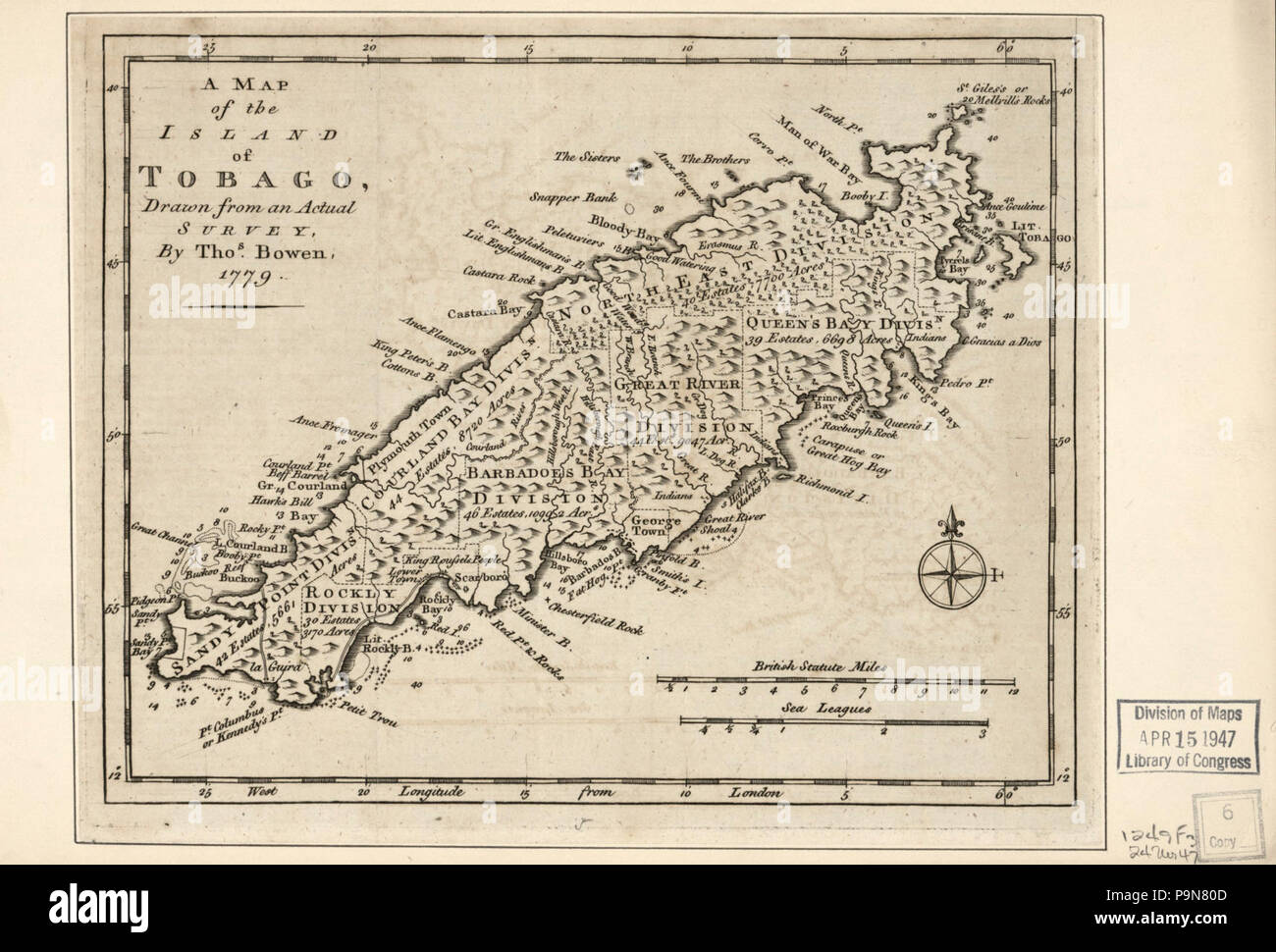 A map of the island of Tobago Stock Photo - Alamy