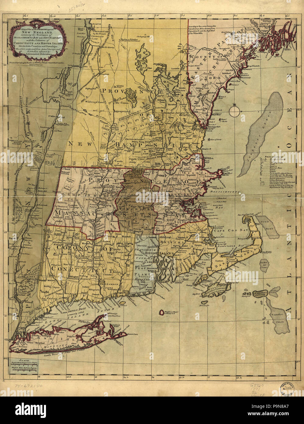 A map of the most inhabited part of New England, containing the ...
