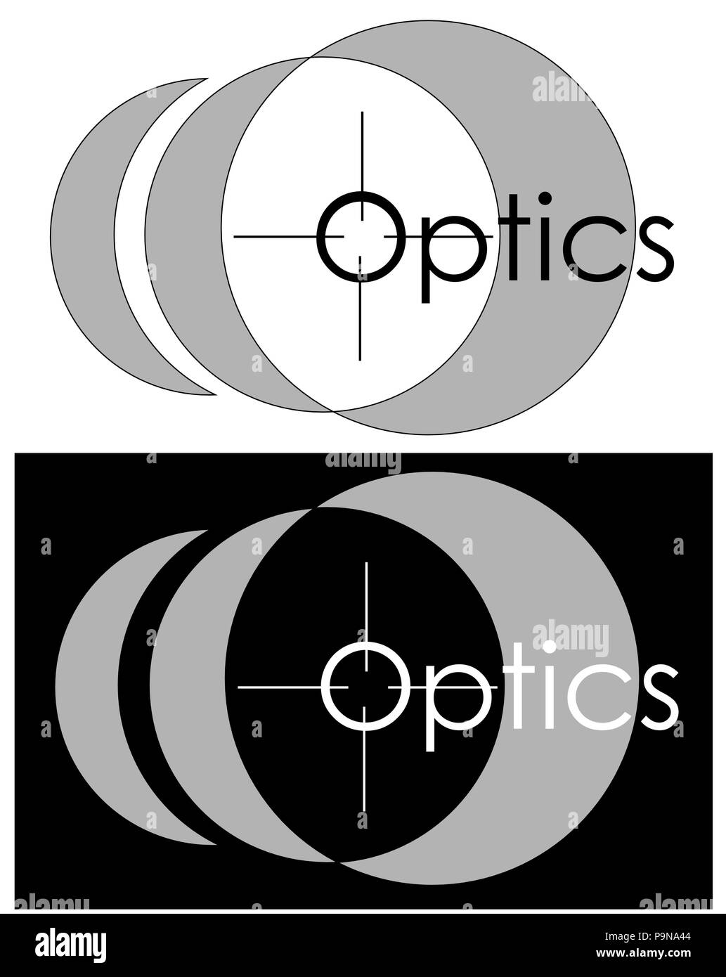 image of a lens, a sight with the inscription of an optician, an optics ...