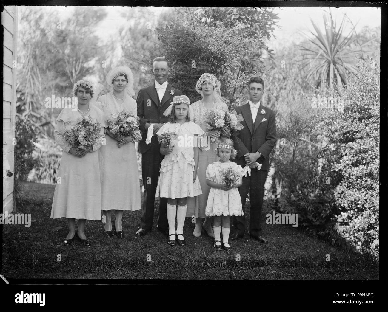 329 Wedding group at the marriage of Phyllis Godber and Cecil Hartwig ...