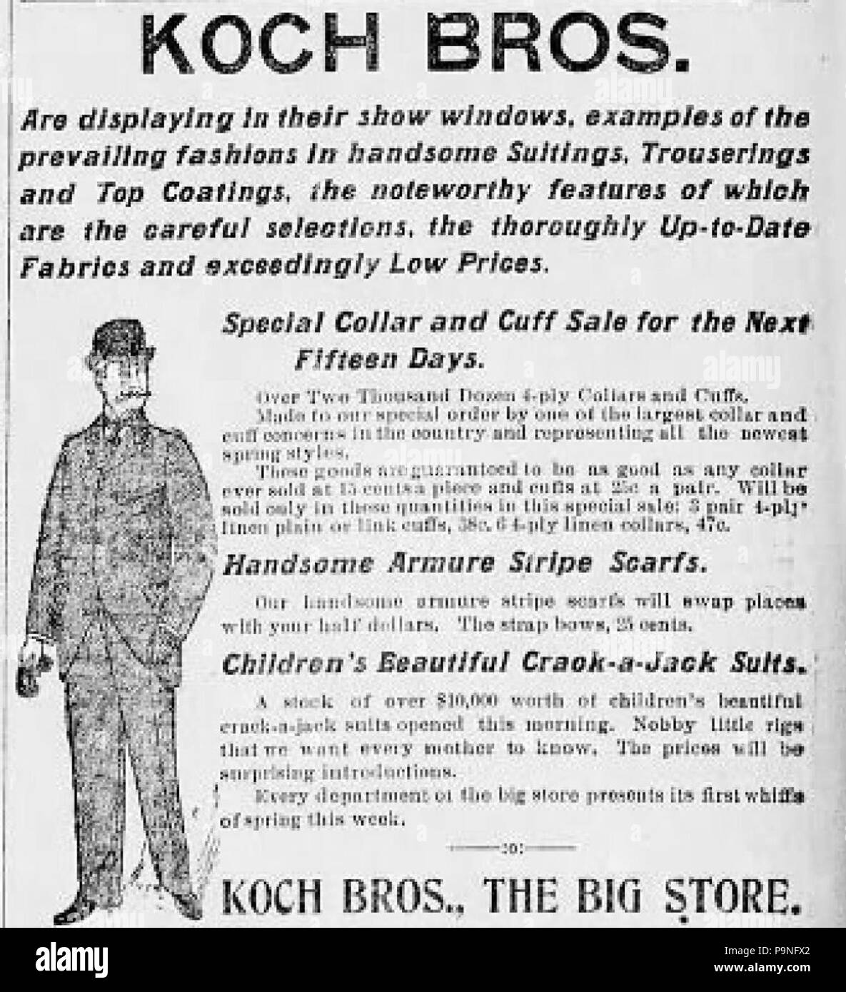 24 1898 - Koch Brothers Newspaper Ad3 Allentown PA Stock Photo - Alamy