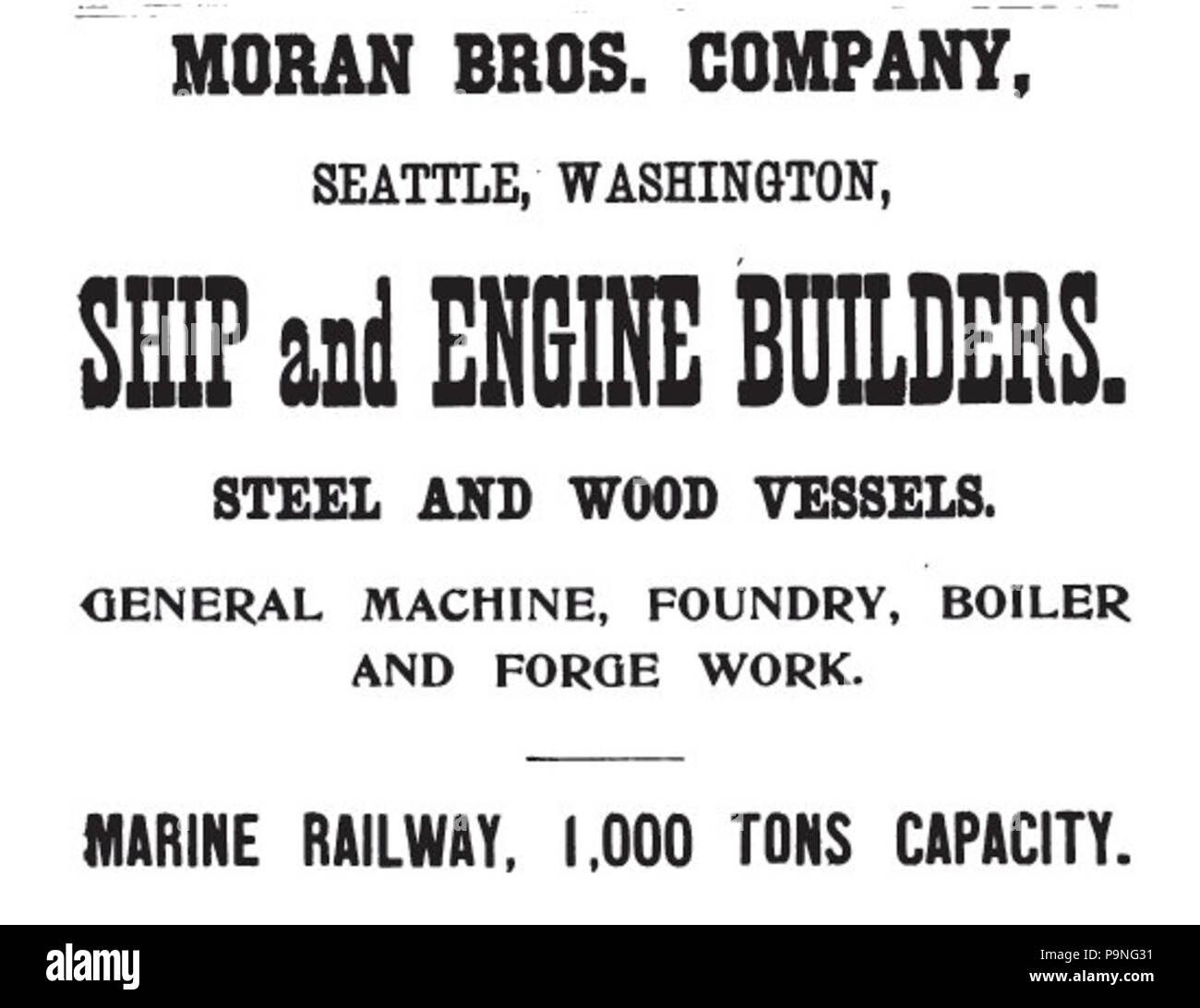 24 1899 Moran Bros. Company advertisement Stock Photo - Alamy