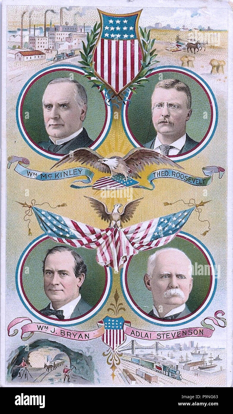 25 1900 - Presidential Election Campaign Card - Allentown PA Stock ...