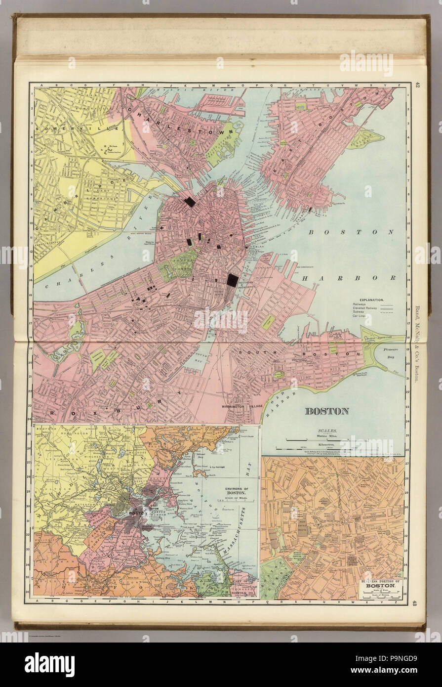Boston map hi-res stock photography and images - Alamy