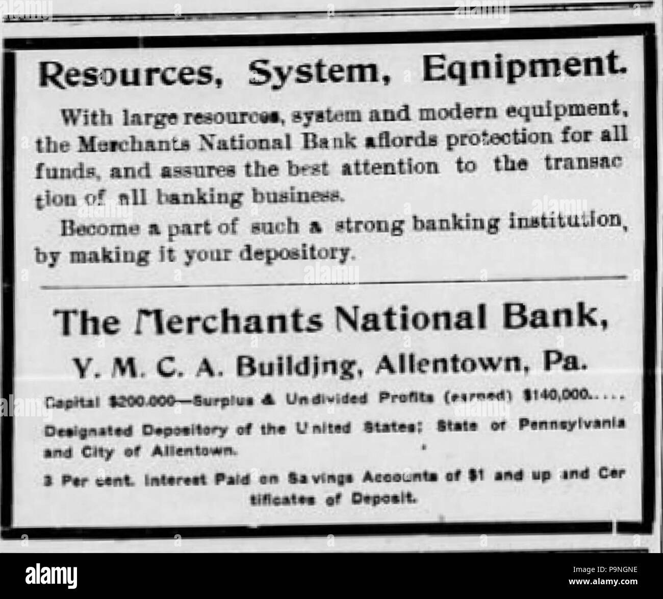 Merchants national bank Black and White Stock Photos & Images - Alamy