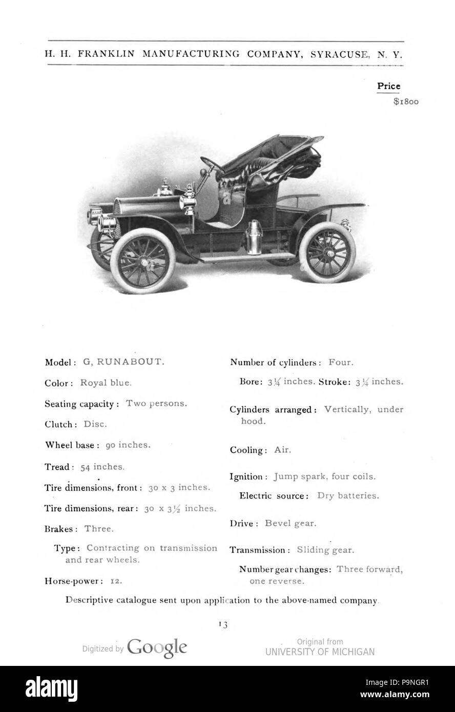 1907 franklin automobile hi-res stock photography and images - Alamy