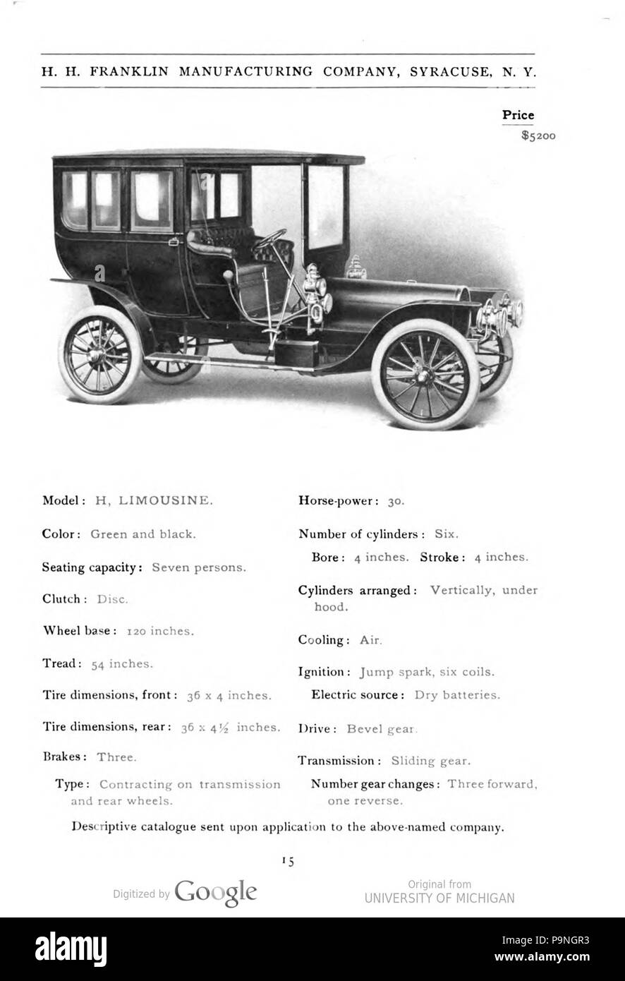 1907 franklin automobile hi-res stock photography and images - Alamy