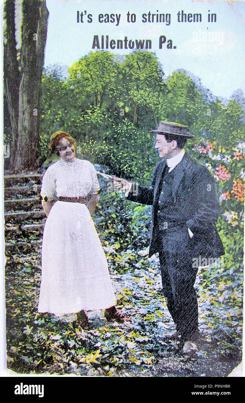 30 1910 - String Them - Promotional Postcard Allentown PA Stock Photo ...