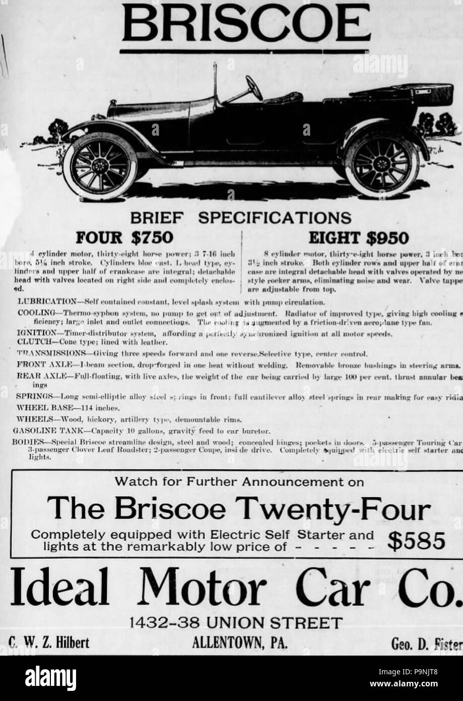 Vintage motor manufacturing company car Black and White Stock Photos ...