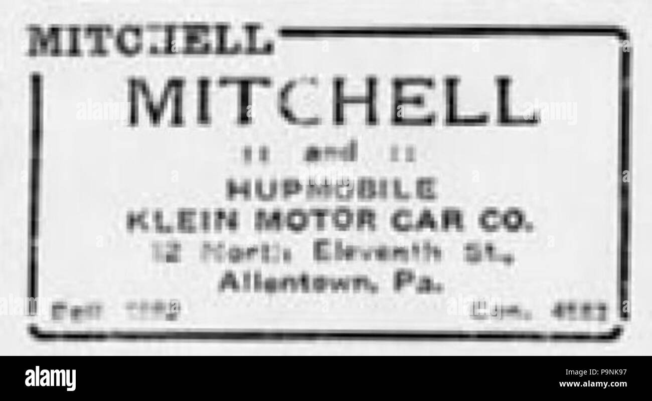 36 1917 - Klein Motor Car Company Newspaper Ad Allentown PA Stock Photo ...