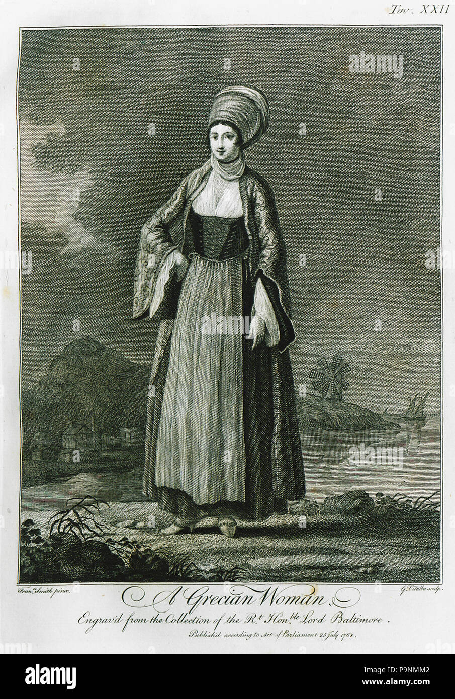 81 A Grecian woman - Calvert Frederick (baron Baltimore) - 1769 Stock ...