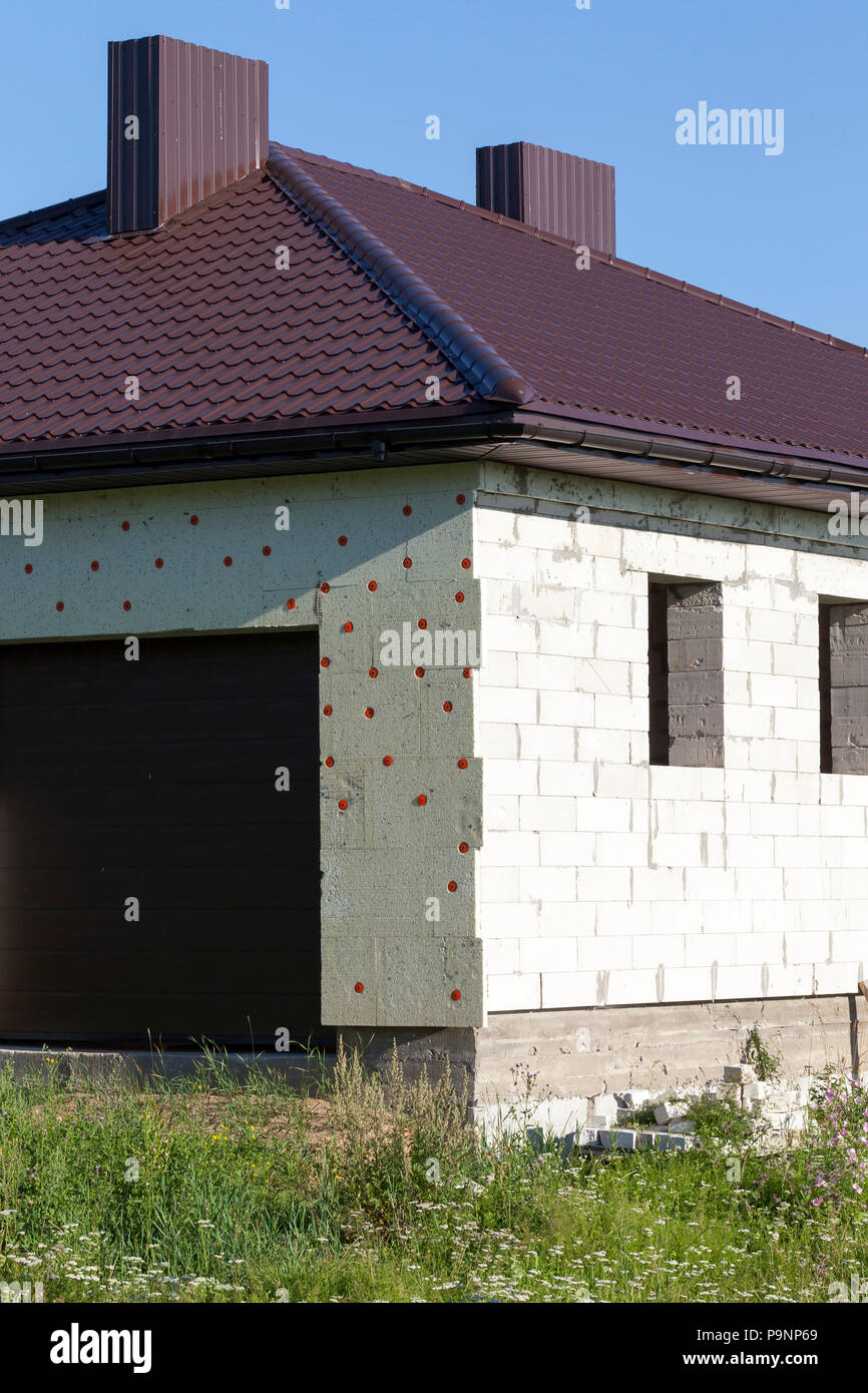 insulation of foam with a new structure made of silicate blocks, close ...