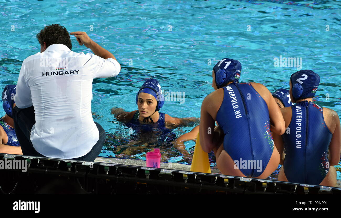 Budapest, Hungary - Jul 20, 2017. The hungarian women waterpolo team ...
