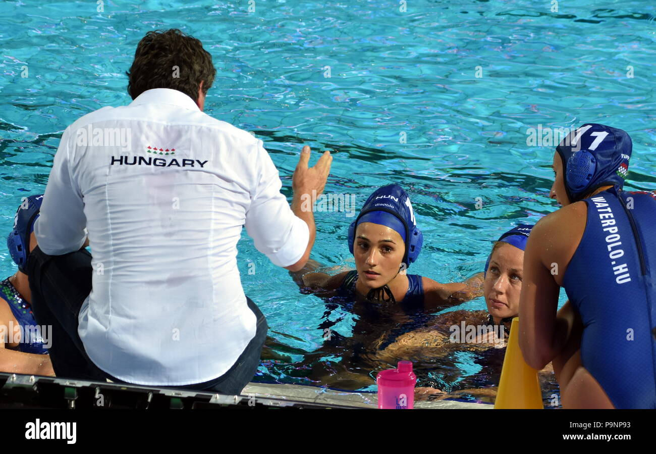 Budapest, Hungary - Jul 20, 2017. The hungarian women waterpolo team ...