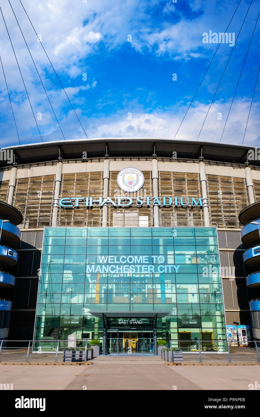 MANCHESTER, UNITED KINGDOM - MAY 19 2018: Manchester City Football Club ...