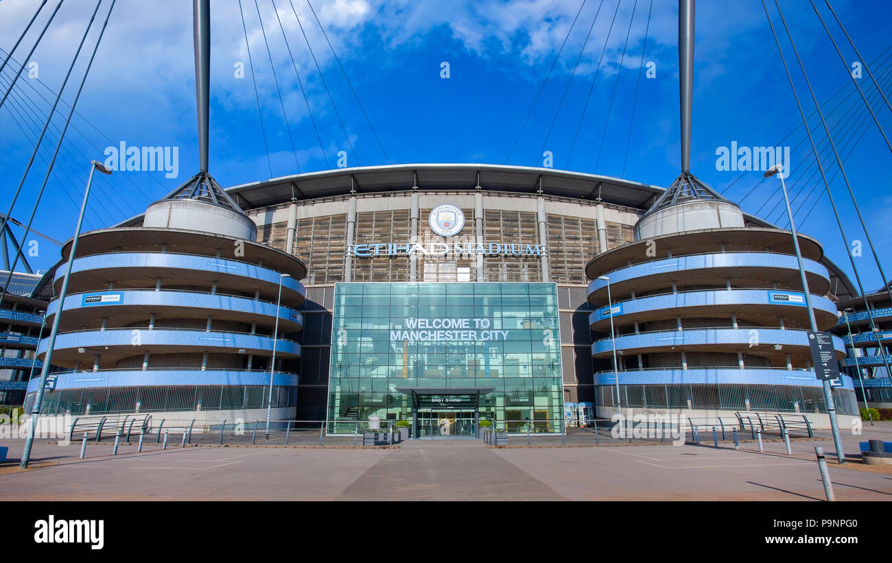 MANCHESTER, UNITED KINGDOM - MAY 19 2018: Manchester City Football Club ...