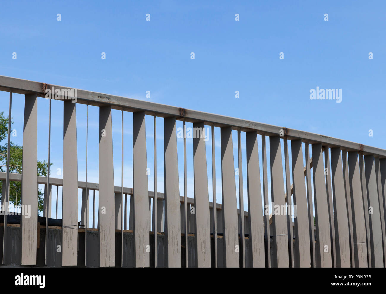 metal railing of a new bridge of metal parts, close-up Stock Photo - Alamy