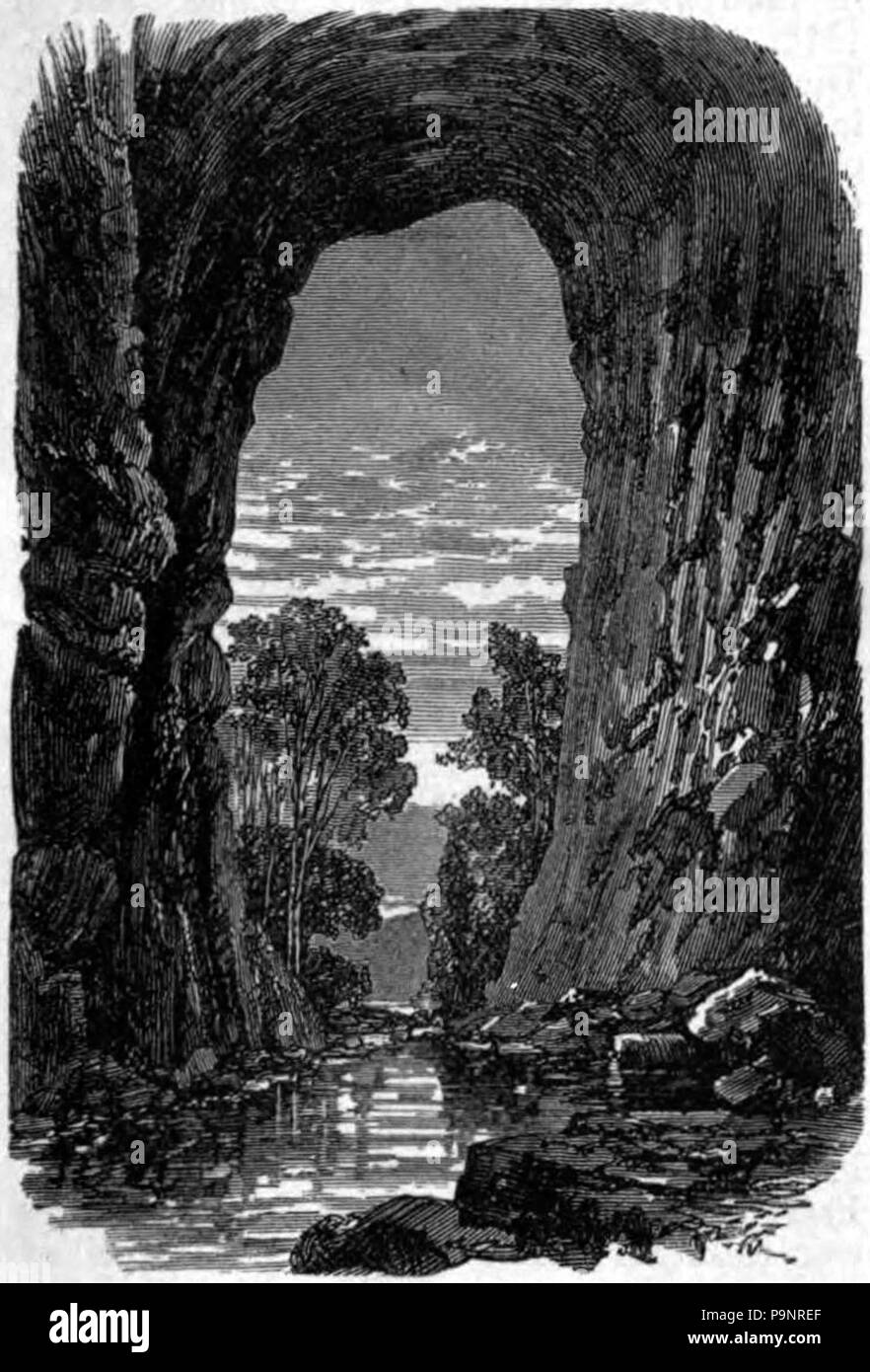 Rock formations natural bridge Black and White Stock Photos & Images ...