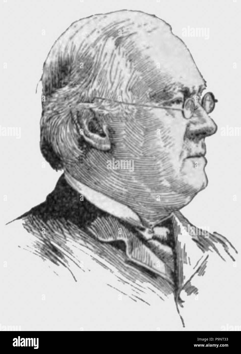 . English: Portrait drawing of U.S. Senator George Frisbie Hoar ...